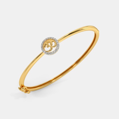 The Om Oval Bangle | BlueStone.com