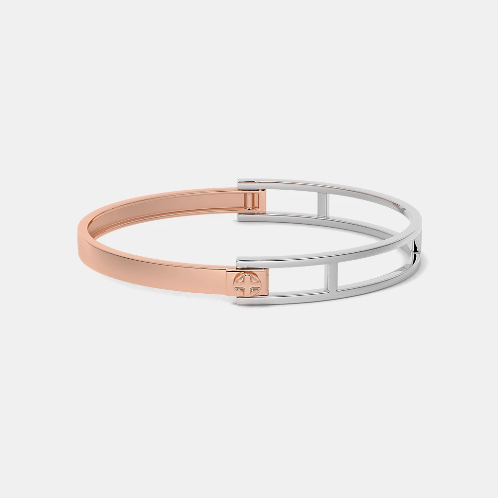 The Attached Together Oval Bangle | BlueStone.com