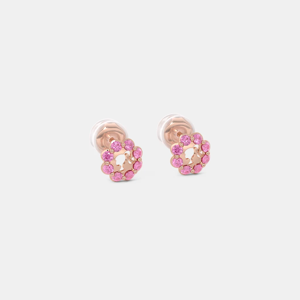 The Pink Sparkle Kids Stud Earrings | BlueStone.com