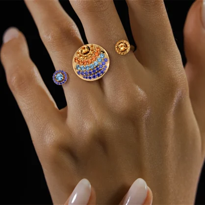 The Whirling Stardust Multi Finger Ring | BlueStone.com
